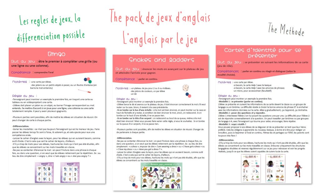 The pack de jeux d'anglais, enseigner l'anglais par le jeu (cycle 3 et ...